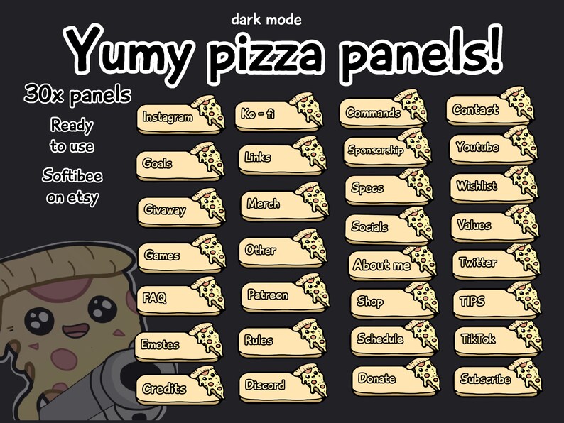 Twitch Panels Chibi Pizza! 30 Chibi Twitch Panels Cute Gaming Anime ...