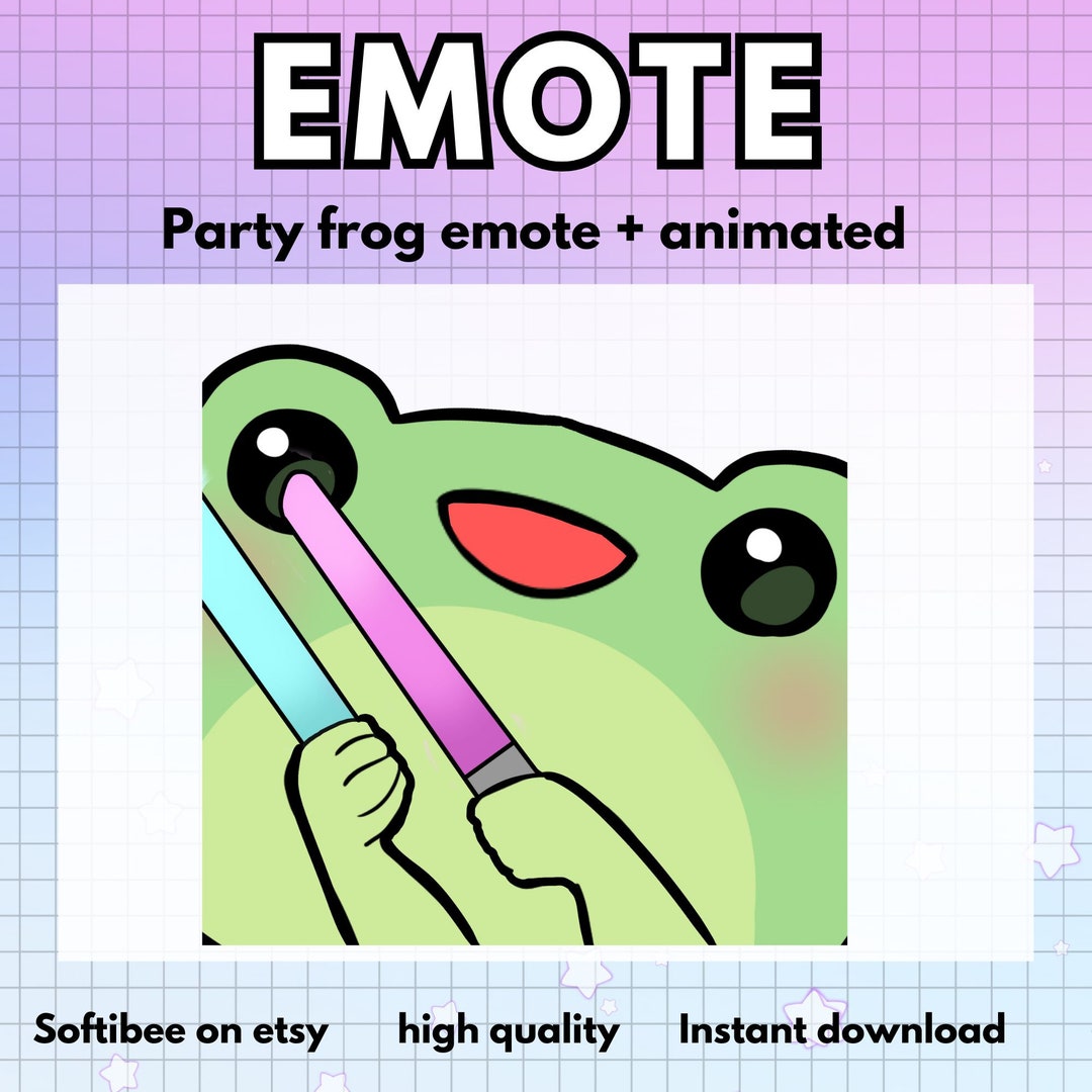 Frog Chibi Emote Animated Cute Party | Kawaii Animal Twitch Emotes ...