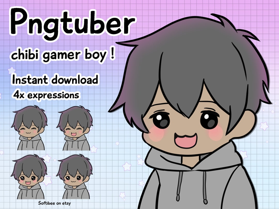 Vtuber Model Male Chibi Boy | Pngtuber Premade for Twitch Streamers ...