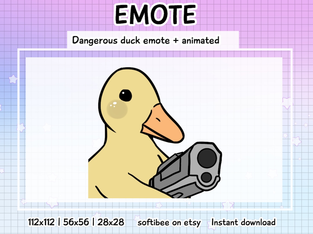 Animated Emote Duck With a Gun Meme for Streamers | Kawaii Anime Gif ...