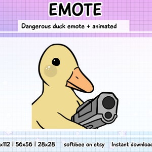 Animated Emote Duck With a Gun Meme for Streamers | Kawaii Anime Gif ...