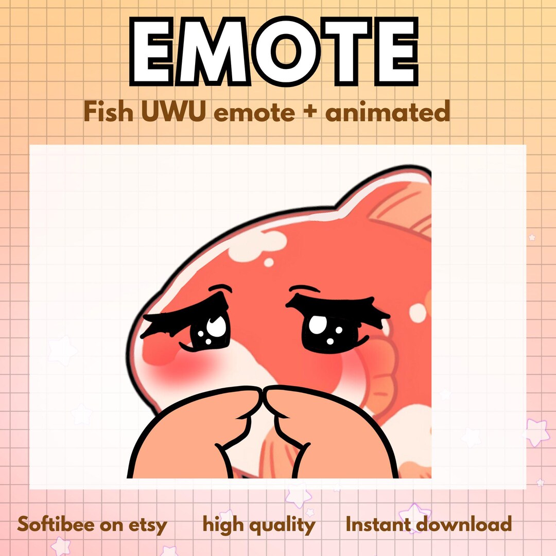 Uwu Animated Emote Fish Kawaii ! Animated Twitch Fish Emotes Single ...