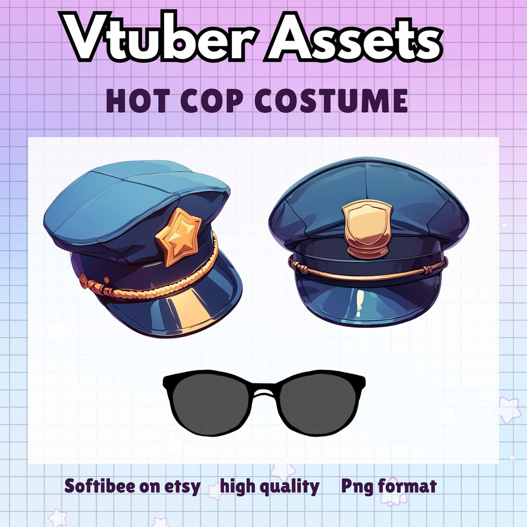 Assets Vtuber Cop Accessories X3 for Vtubers & Pngtuber Giftuber Cop ...