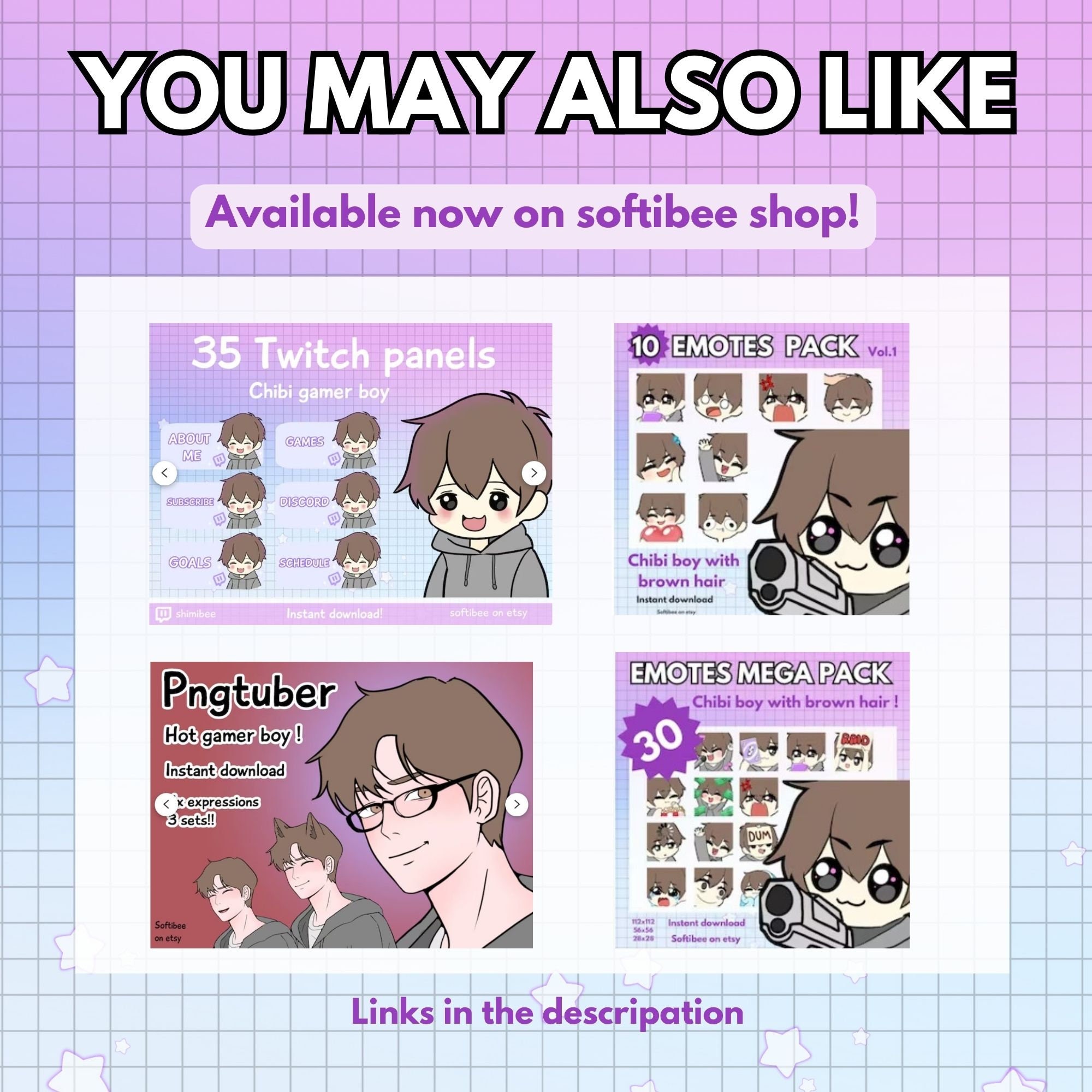 Twitch Animated Emote Brown Hair Boy Emote Gun for Streaming Male ...