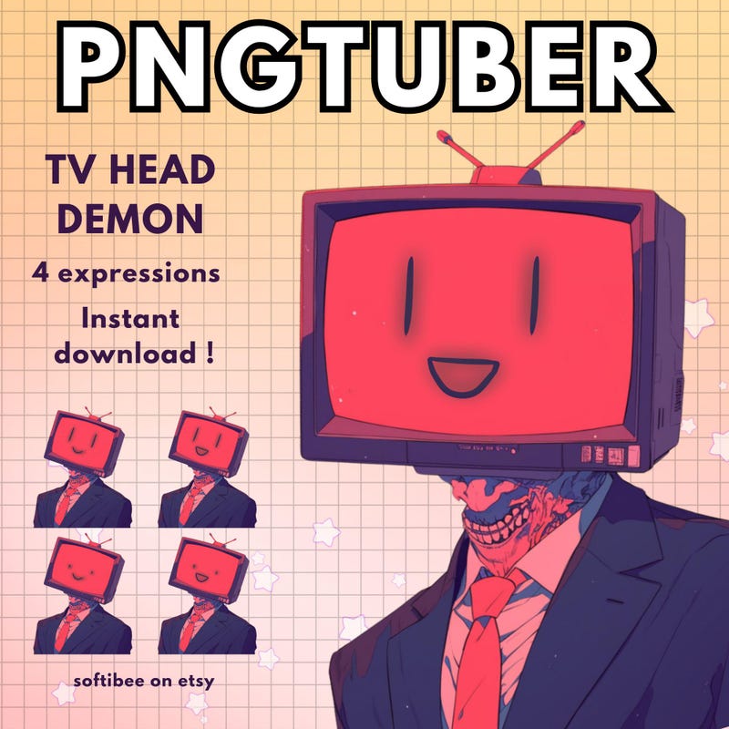 Pngtubers Tv Head - Etsy