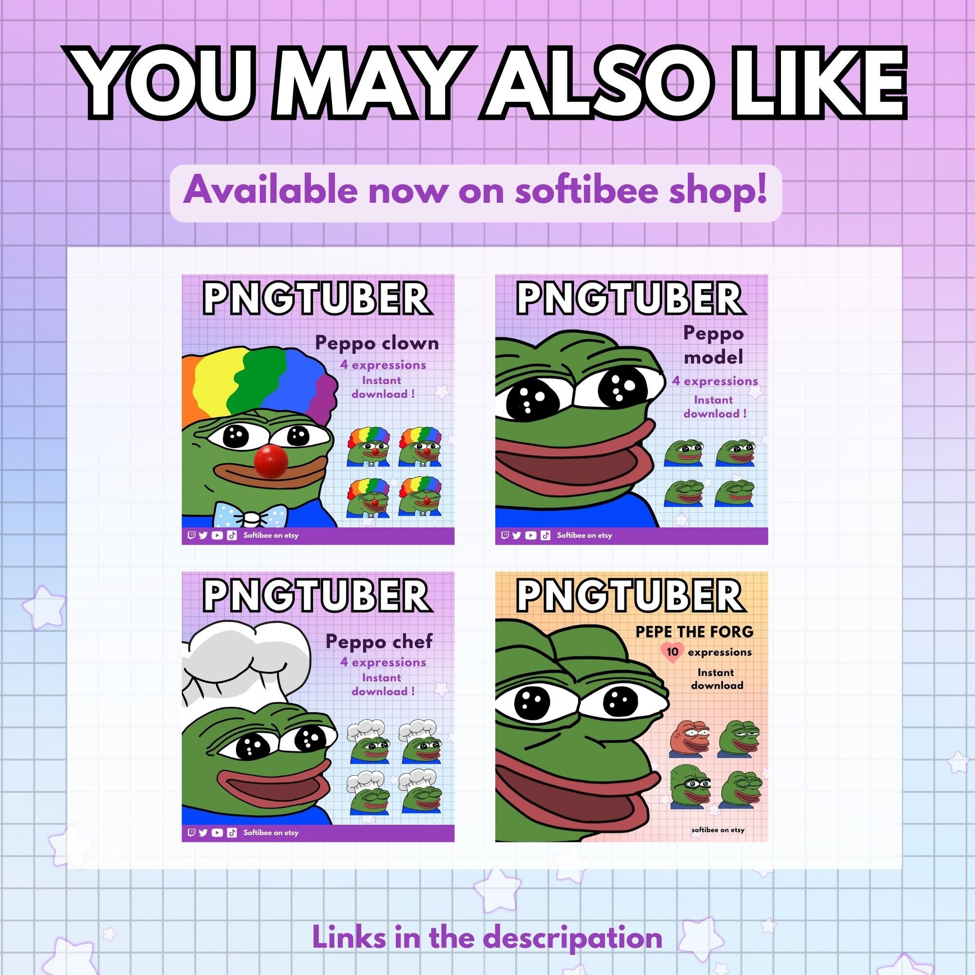 Pngtuber Frog Peepo 4x Funny Png Tuber Premade Pepe Meme Edition for Twitch Vtubers and Content ...