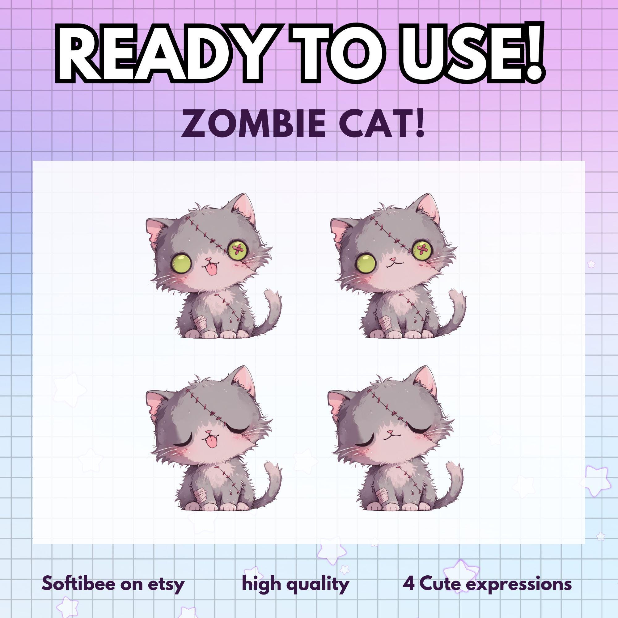 Zombie Png Tuber Twitch Gamer Furry Vtuber Model for Streaming | 4x Cat ...