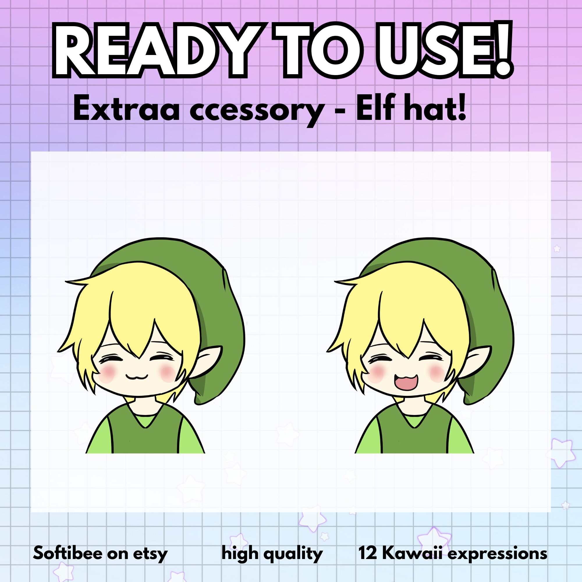 Png Tuber Elf X12 Vtuber Male Model Pack Chibi Blond Hair 2d - Etsy