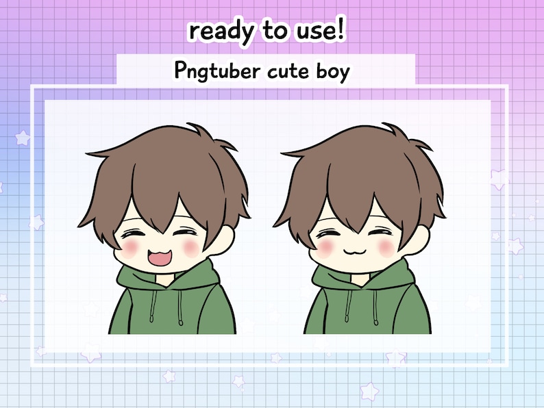 Kawaii Anime Gamer Boy Pngtuber Cute Ready Gaming Vtuber Avatar for ...