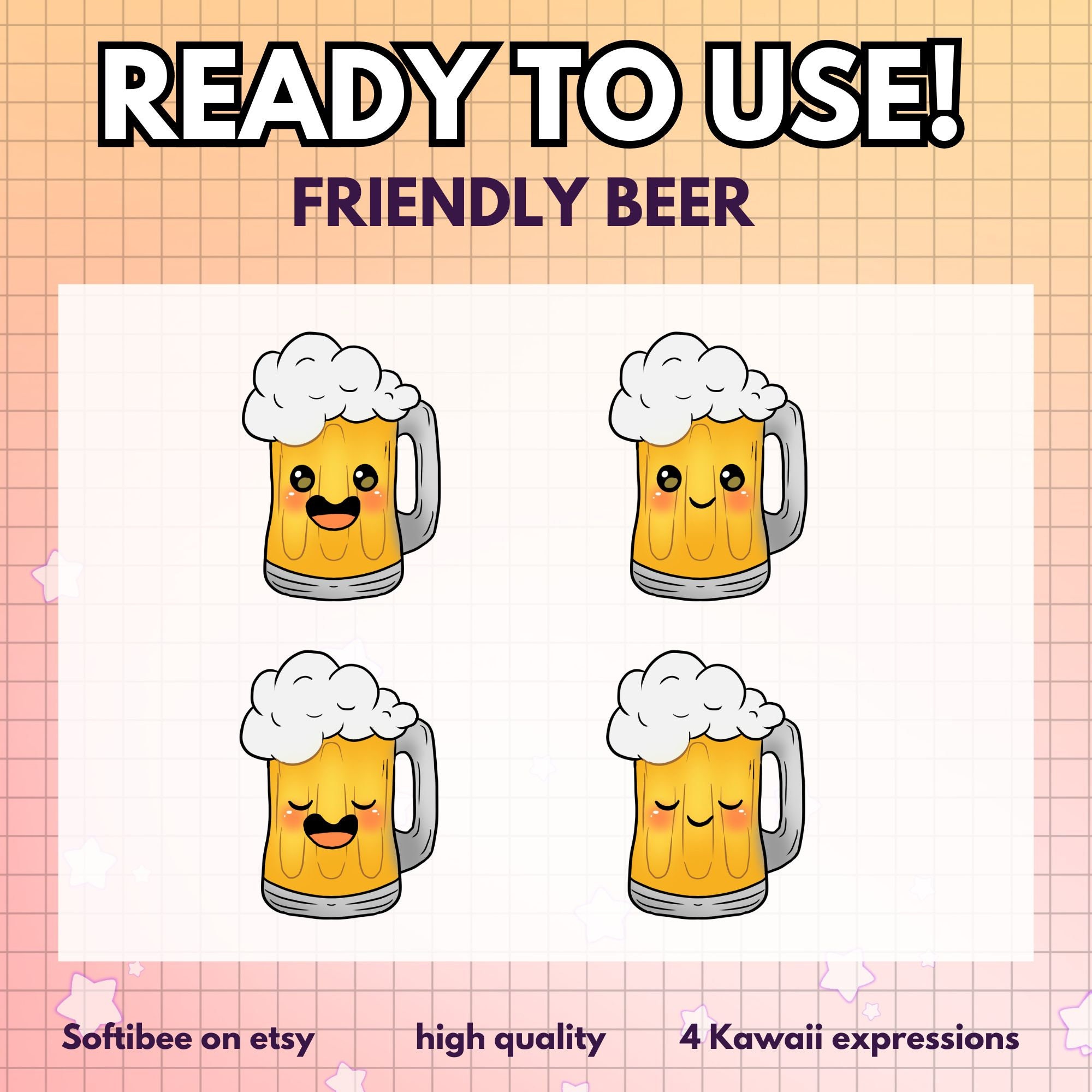 Png Tuber Beer ! 4x Cute Beer Vtuber Premade Giftuber Food for Vtubers ...