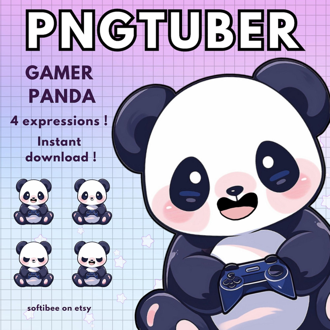 Bear Pngtuber Panda Gamer ! 4x Bear Pre-made Vtuber Male Model Avatars ...