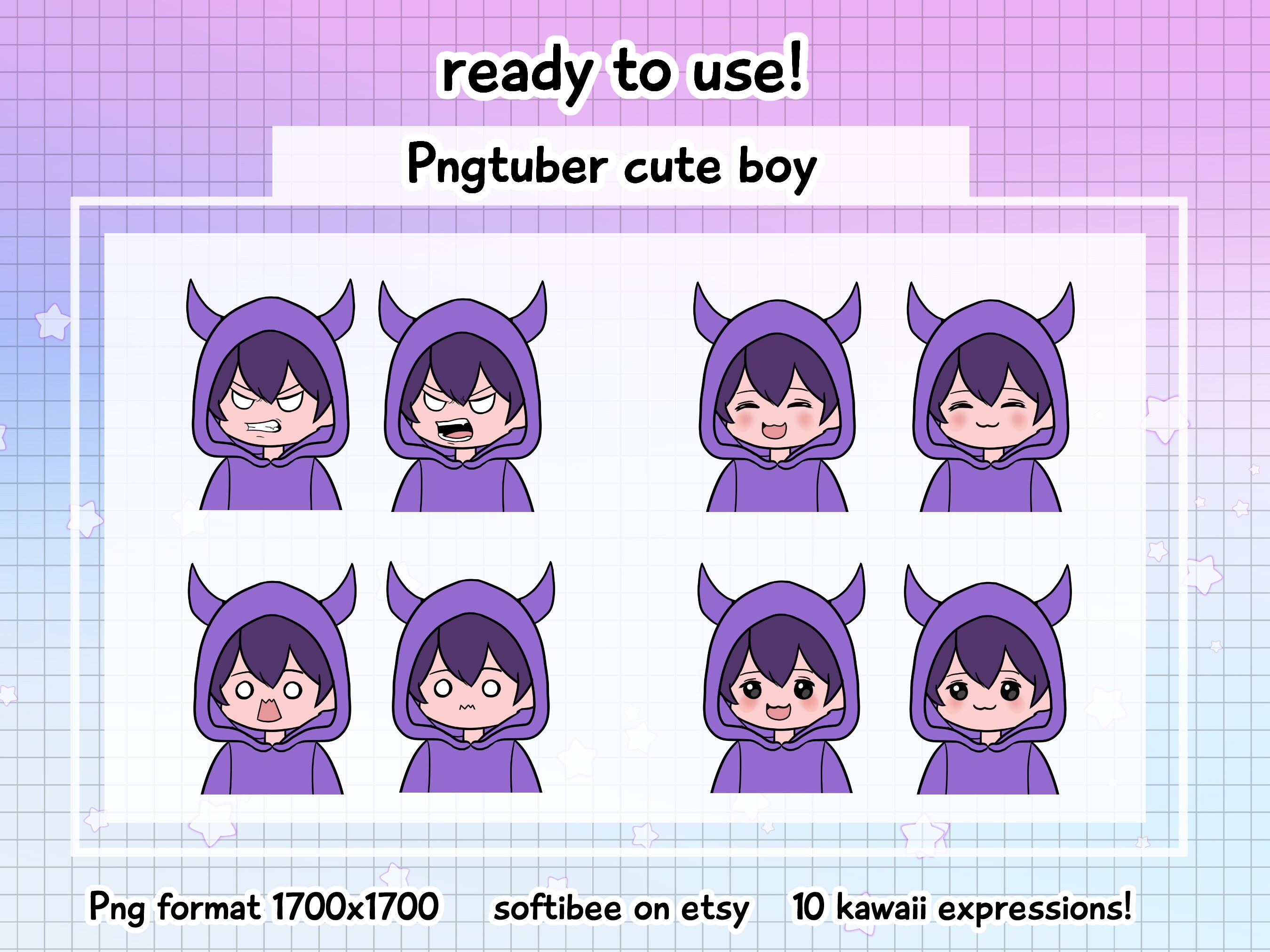 Vtuber Model Male Pngtuber Devil Boy X10 Png Tuber Chibi Boy Anime ...