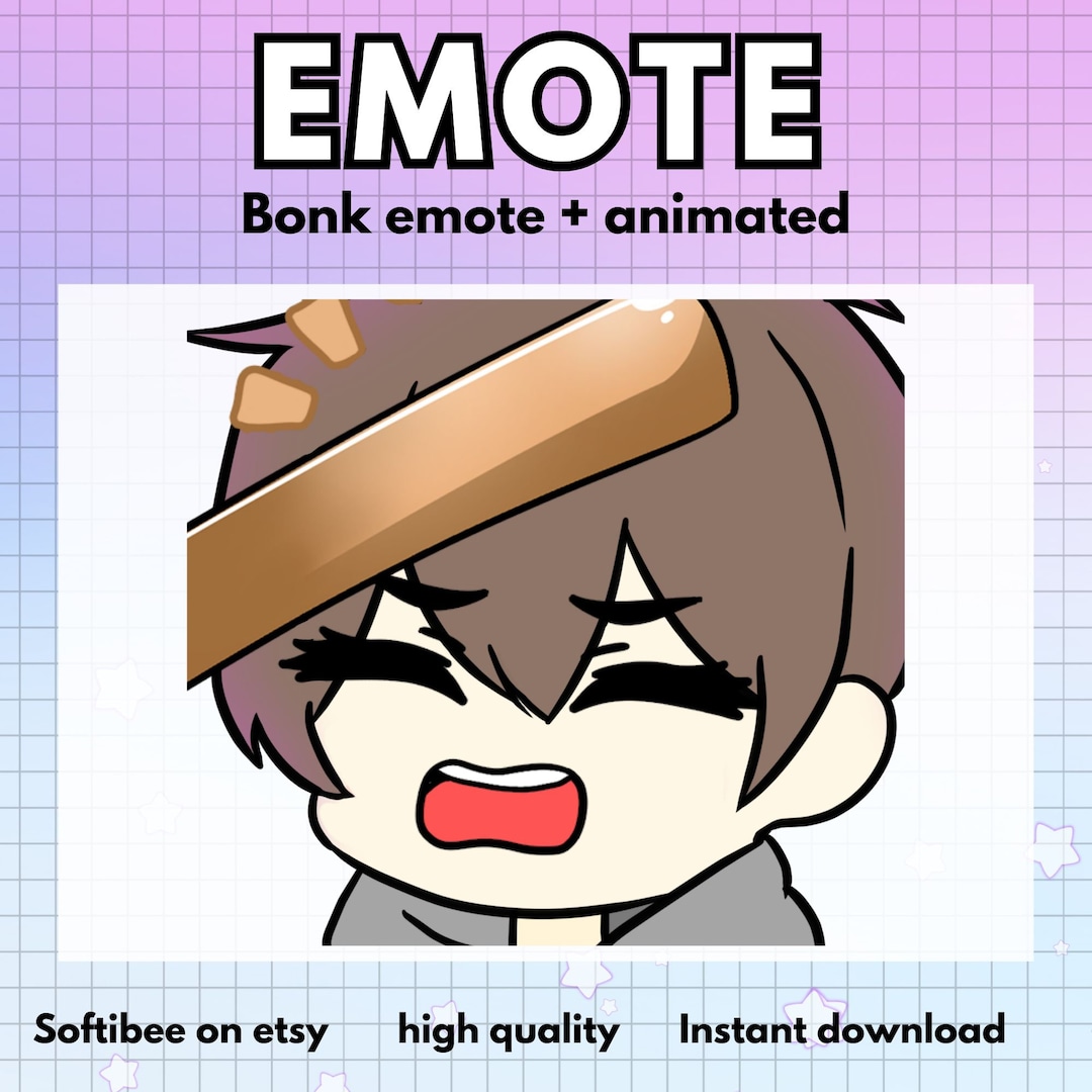 Twitch Animated Emote Brown Hair Boy Emote Bonk for Streaming Male ...