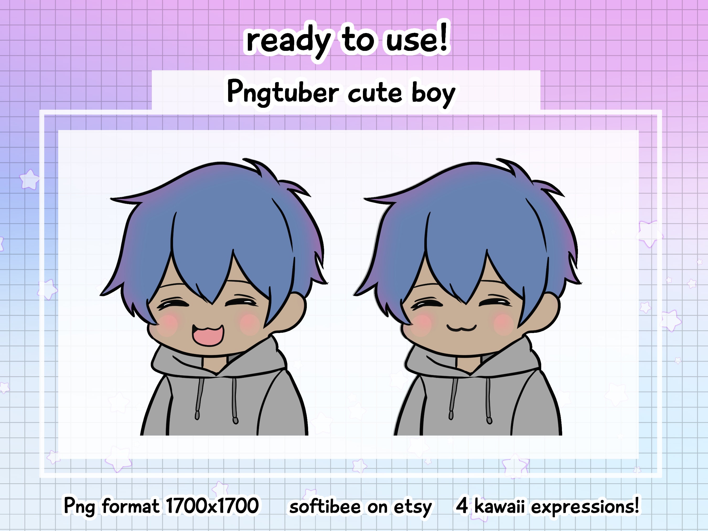 Vtuber Male Model Chibi Boy | Pngtuber Premade for Twitch Streamers ...