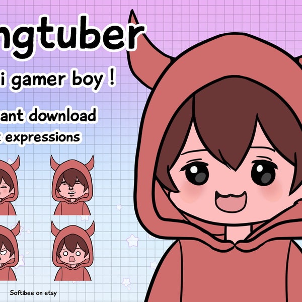 Anime Red Vtuber - Etsy