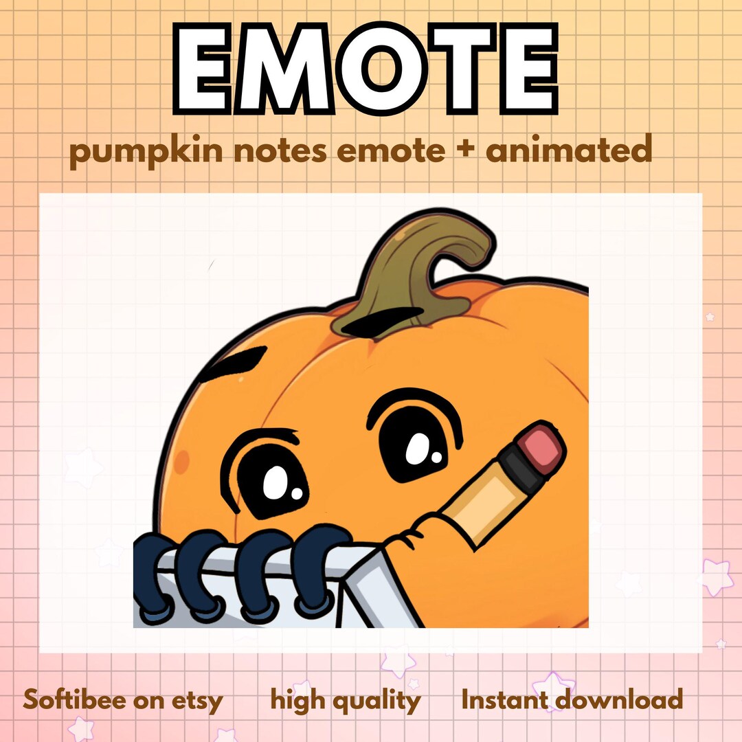 Halloween Animated Emote Taking Notes Emote Pumpkin ! Animated Twitch ...