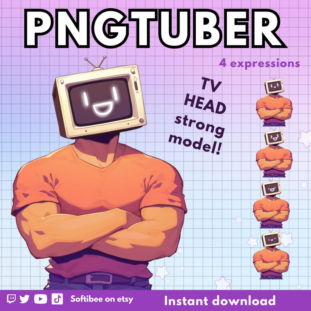 Pngtuber Male Robot ! X4 Gym Bro Edition Png Tuber Meme Boy Anime Tv ...