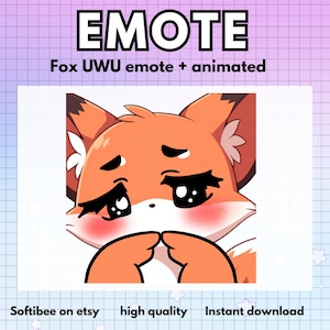 Uwu Animated Emote Fox Kawaii ! Animated Twitch Fox Emotes Single Chibi ...