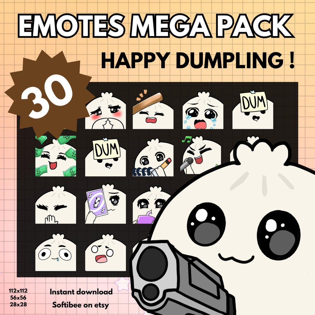 Dumpling Emotes Twitch MEGA PACK ! X30 Dumpling Emote Chibi Boy Anime ...