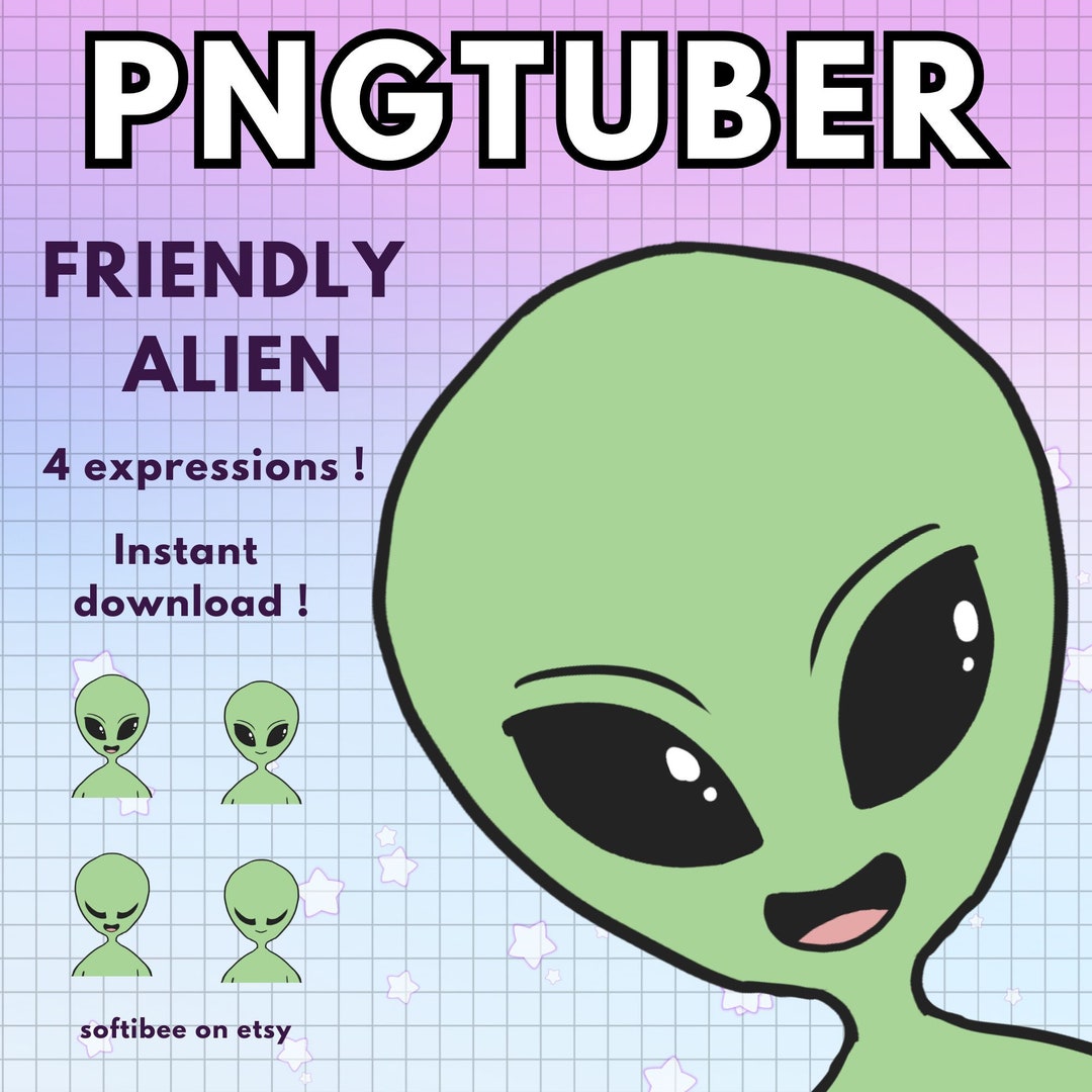 Vtuber Alien Pngtuber Avatar ! 4x Funny Png Tuber Premade Giftuber ...
