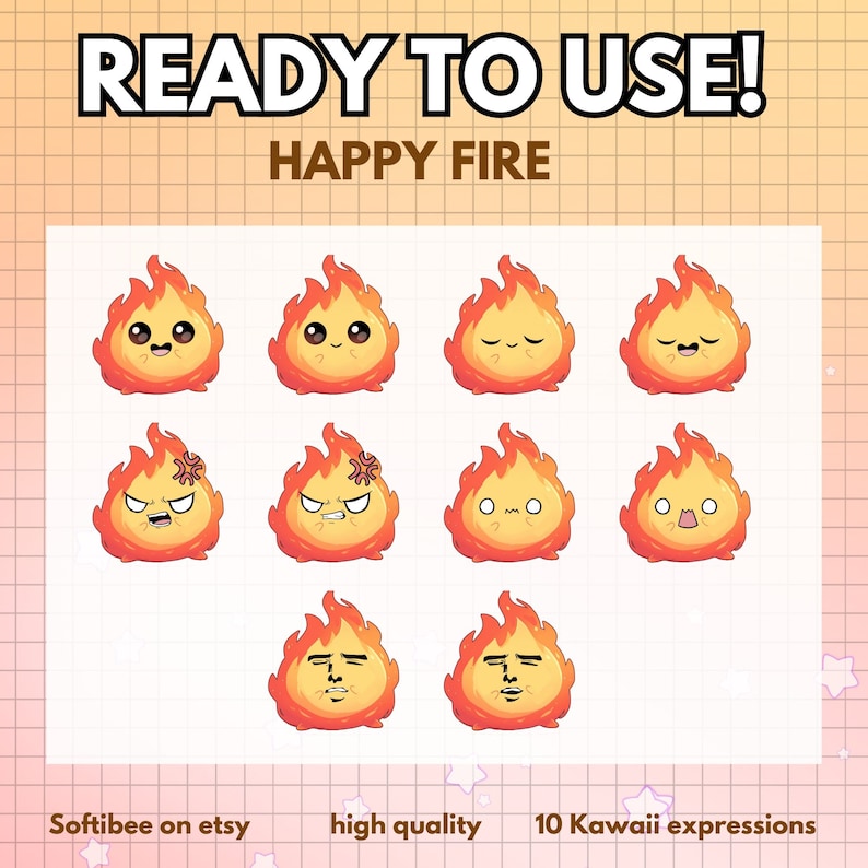 Reactive Pngtuber Fire 10x | Chibi Vtuber Model for Twitch Vtube ...