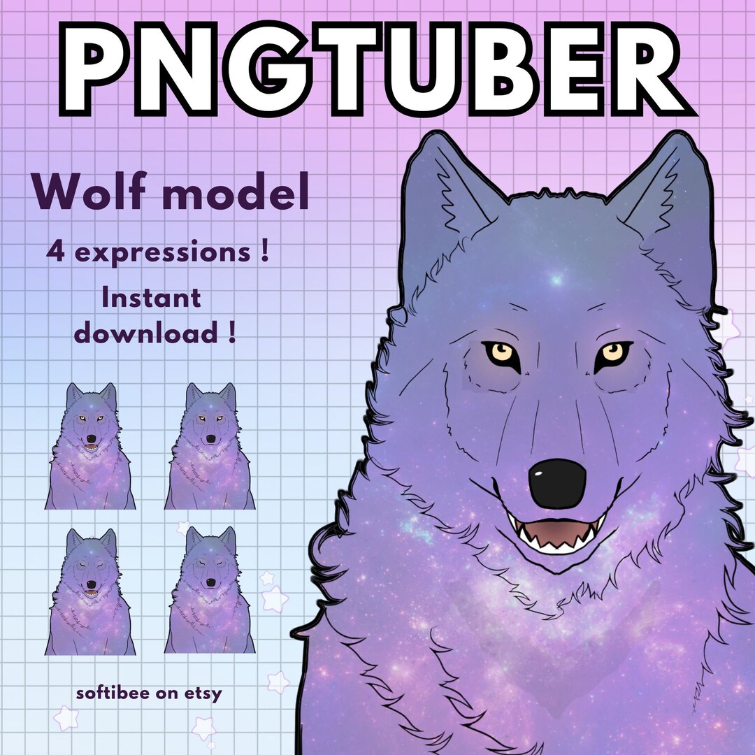 Wolf Pngtuber Model ! Pre-made Vtuber Model / Animal Png Tuber for ...