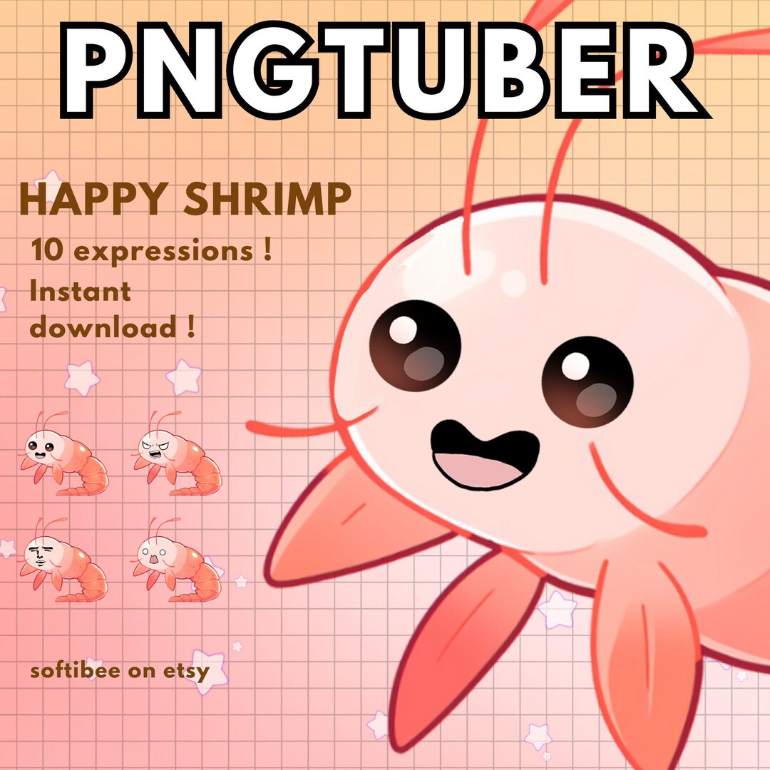 Pngtuber Shrimp ! X10 Png Tuber Chibi Shrimp With Charm Vtuber Model ...