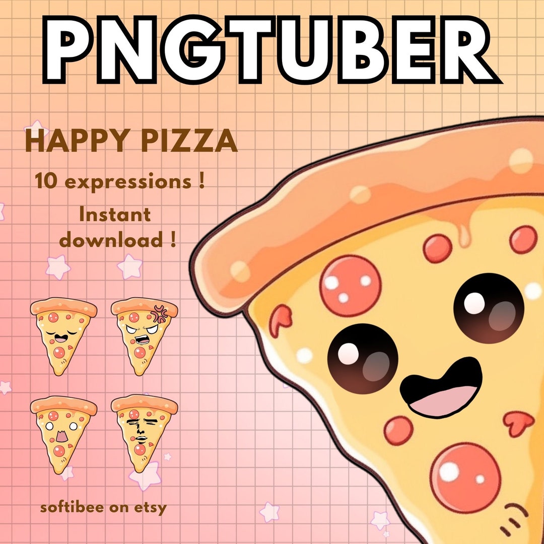 Png Tuber Pizza ! 10x Cute Pizza Vtuber Premade Giftuber Food for ...