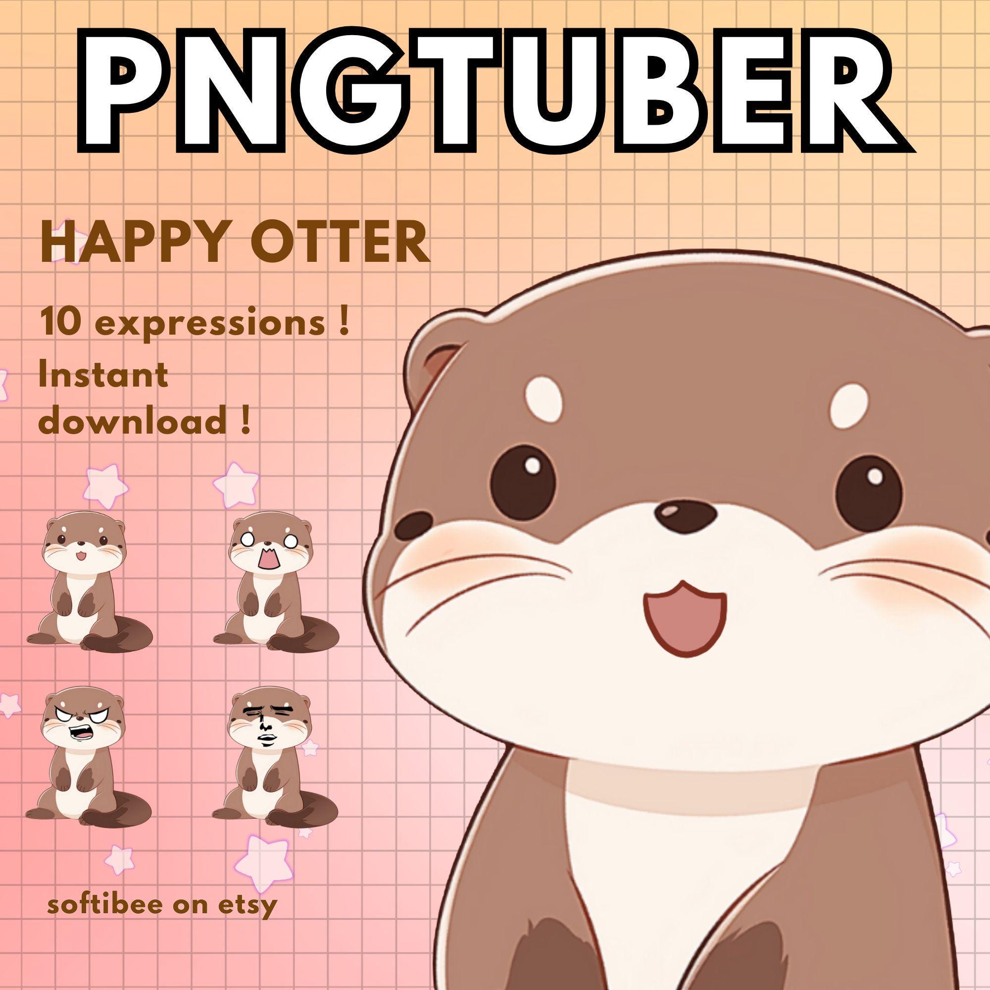 Vtuber Otter Pngtuber Model for Twitch | 10x Png Tuber Reactive Discord ...