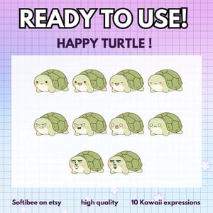 Turtle Pngtuber Model Cute 10x Chibi Png Tuber Avatars for Twitch ...