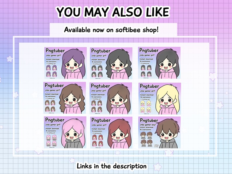 Twitch Panels Chibi Anime Boy 35x Kawaii Gamer Panels Purple - Etsy