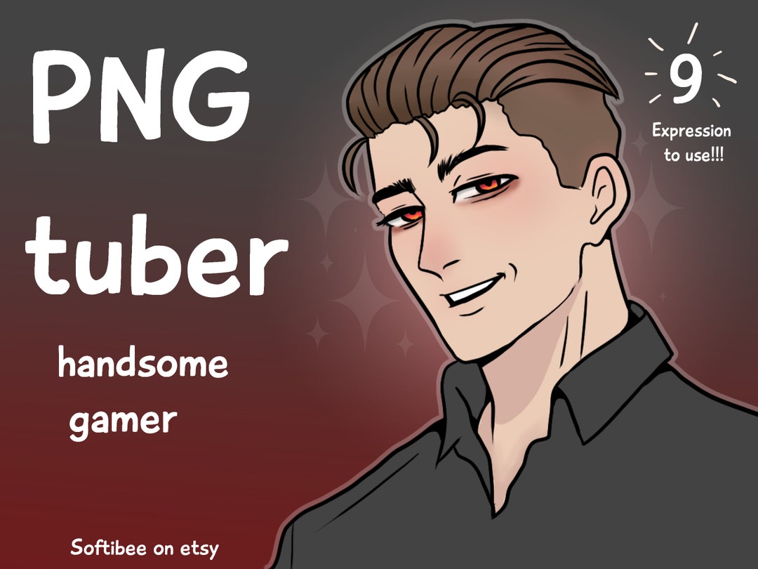 Pngtuber Premade Handsome Vtuber Male ! 9x Pngtuber Male Avatars for ...