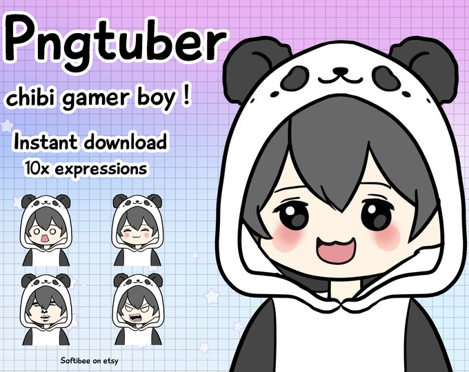 Pngtuber Penguin Boy 10x Chibi Vtuber Male Model Avatars for Twitch ...