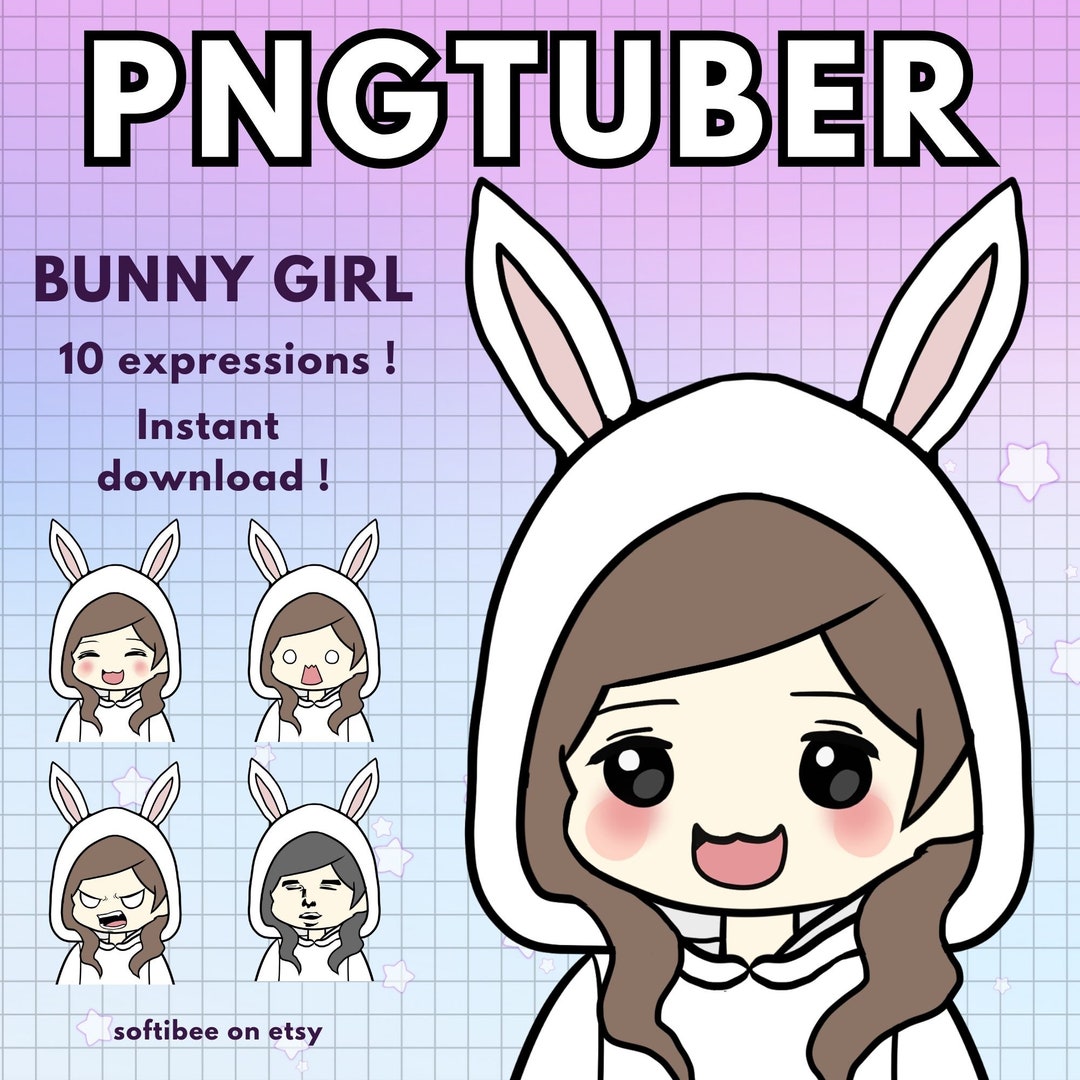 Vtuber Model Bunny Png Tuber Girl 10x Adorable Expressions Veadotube ...