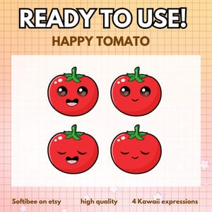 Tomato Pngtuber | 4x Kawaii Food Chibi Tomato Vtuber Model for Twitch ...