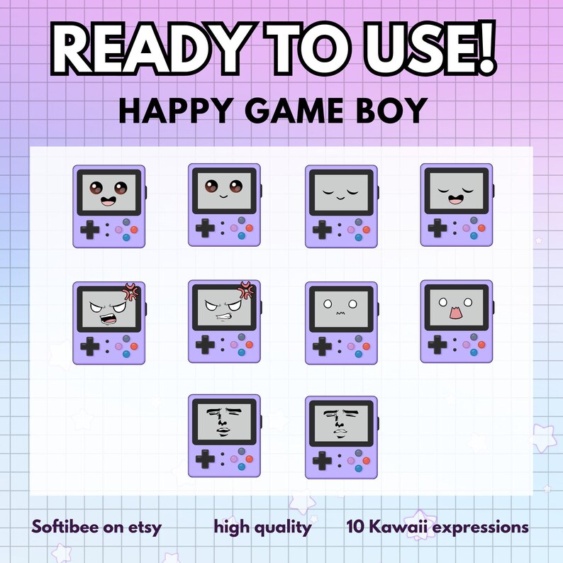 Game Boy Pngtuber Model ! 10x Purple Pre-made Male Vtuber Model / Male ...