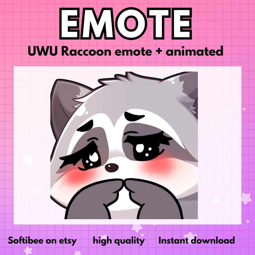 Uwu Animated Emote Raccoon Kawaii ! Animated Twitch Trash Panda Emotes ...