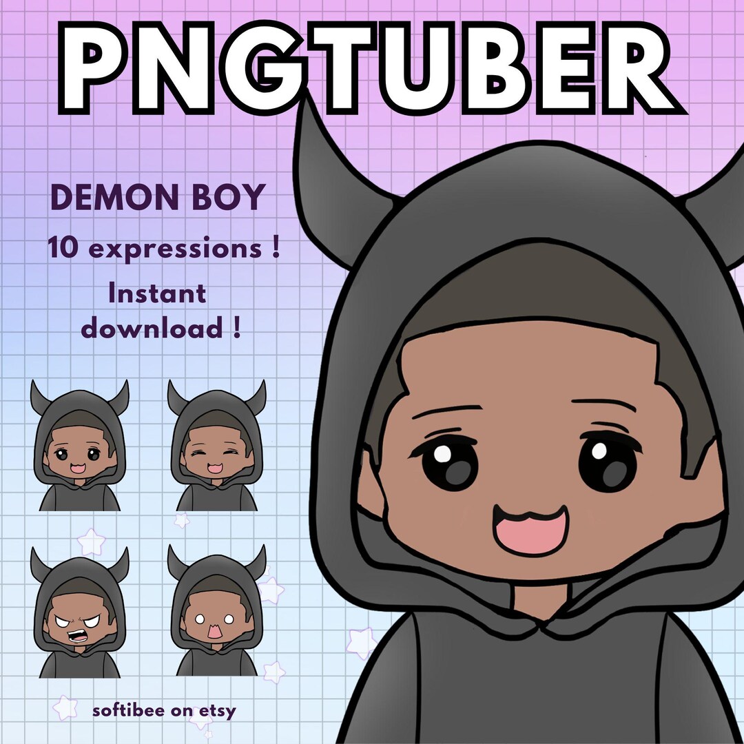Pngtuber Devil Boy ! X10 Png Tuber Dark Skin Boy Anime Demon Vtuber ...