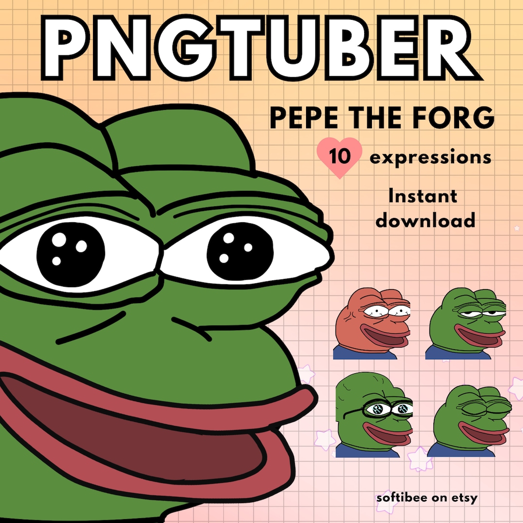 Pngtuber Pepe the Frog! 10x Funny Png Tuber Premade Frog Meme Edition for Twitch Vtubers and ...