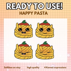 Png Tuber Pasta ! 4x Cute Pasta Vtuber Premade Giftuber Food for ...