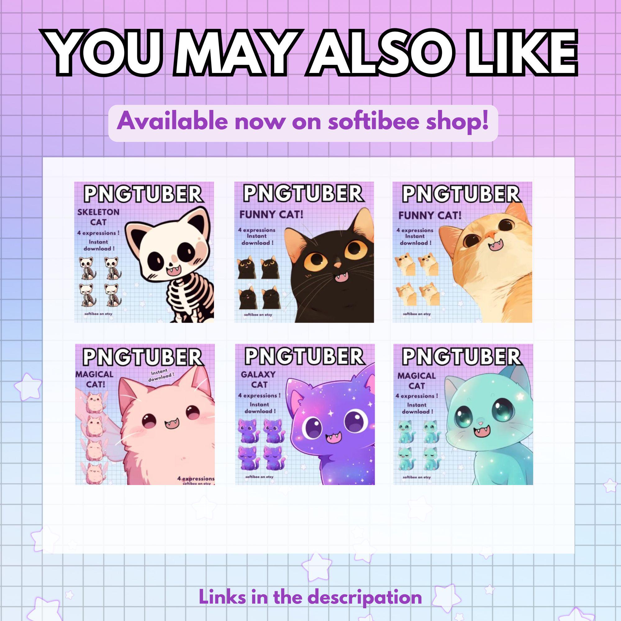Pngtuber Zombie Cat Vtuber Model for Twitch | 4x Png Tuber Reactive ...