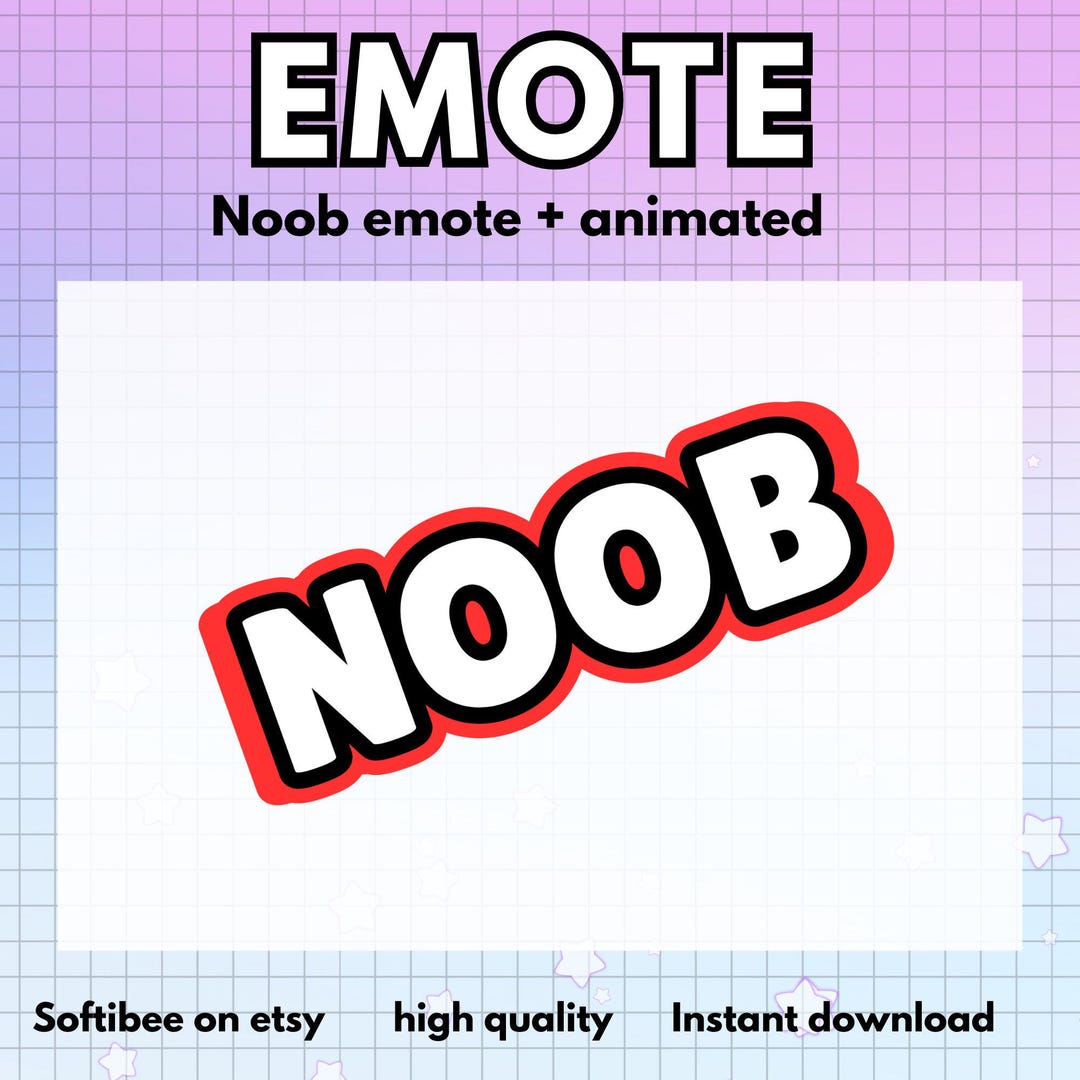 Noob Animated Emote Gamer Kawaii ! Animated Twitch Funny Emotes Single ...