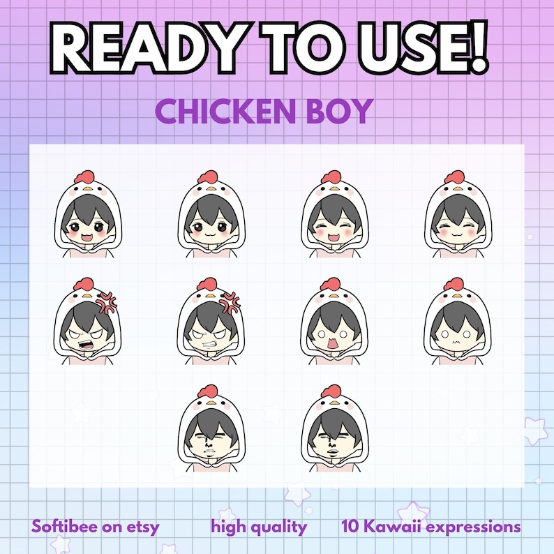 Pngtuber Male Model Chicken 10x Chibi Png Tuber Avatars for Twitch ...