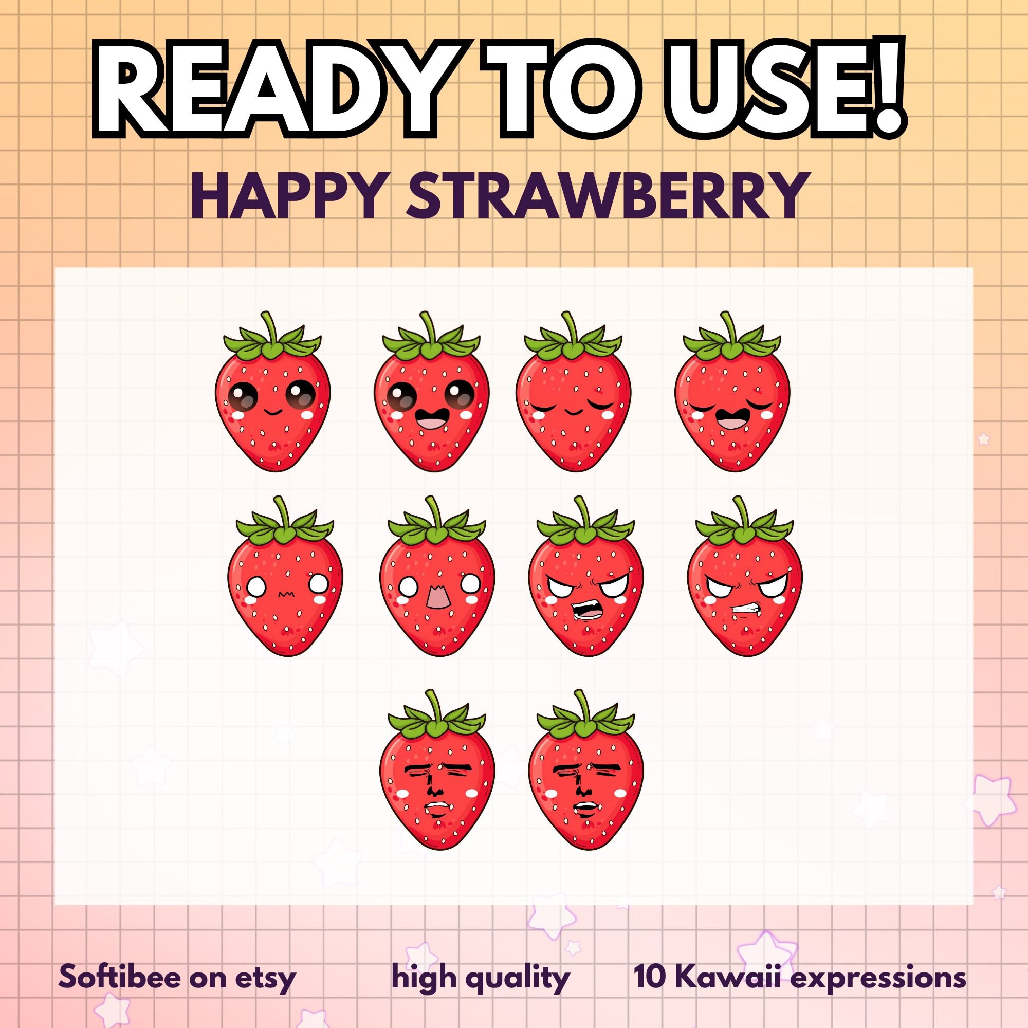 Pngtuber Strawberry 10x | Chibi Vtuber Model for Twitch & Youtube Vtube ...