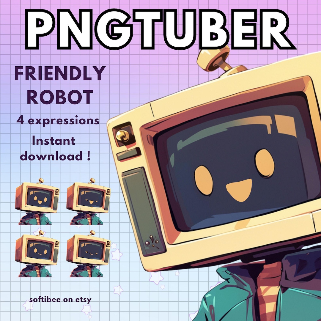 Pngtuber Male Vtuber ROBOT ! Chibi Robot Png Tuber 4x Meme Boy Anime ...