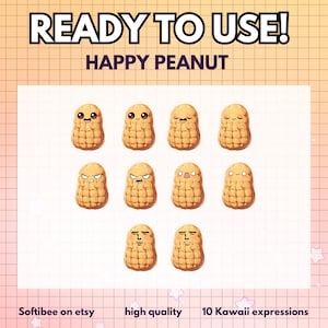 Pngtuber Peanut | Chibi Boy Png Tuber Premade (10 Emotions) | | Peanut ...