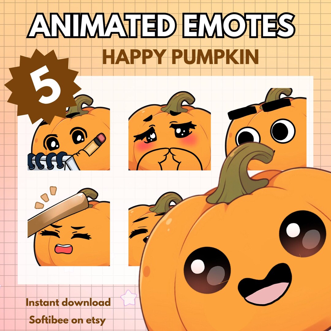 Halloween Animated Emotes Pumpkin Pack X5 Animated Emotes Food for ...