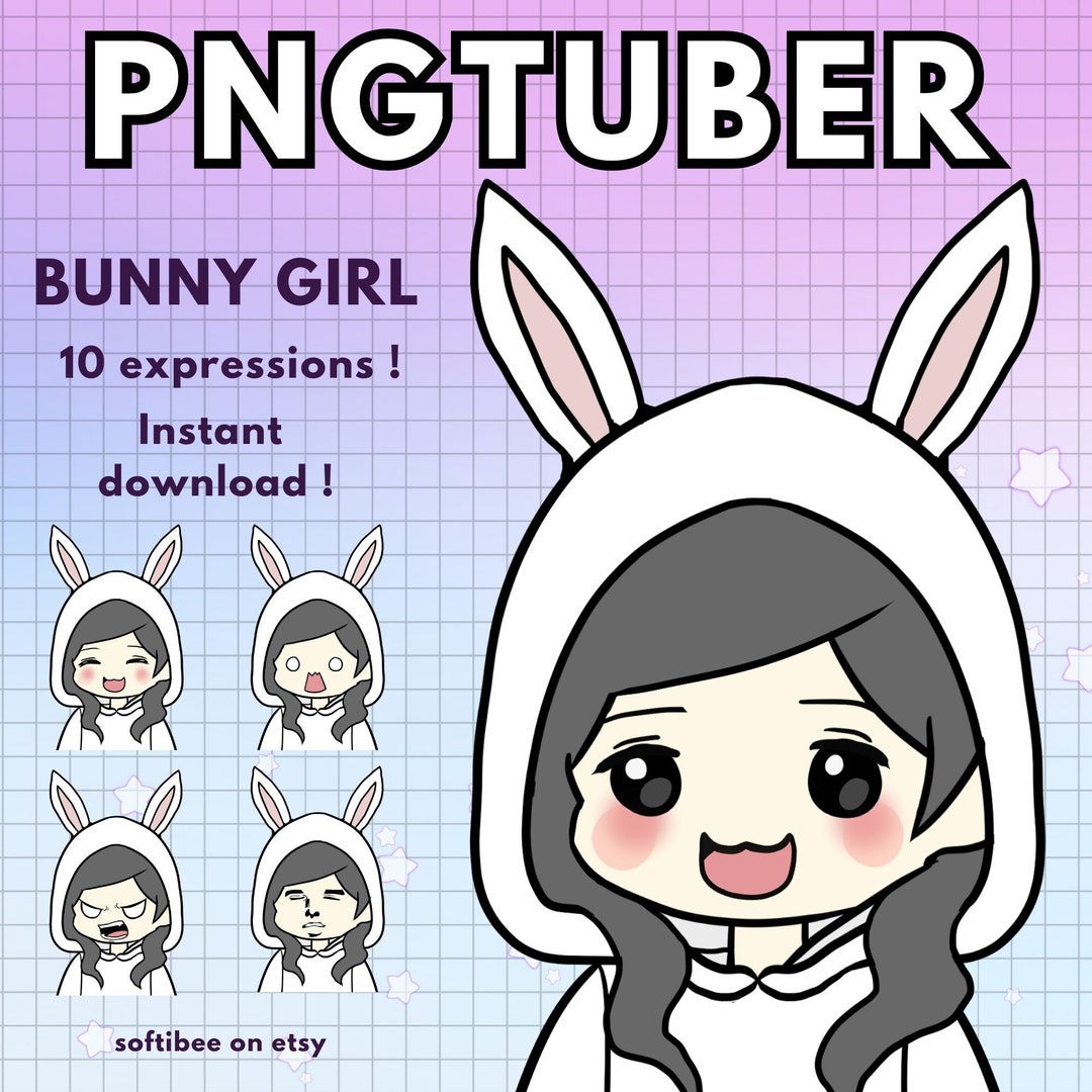 Vtuber Model Bunny Png Tuber Girl | 10x Adorable Expressions Veadotube ...