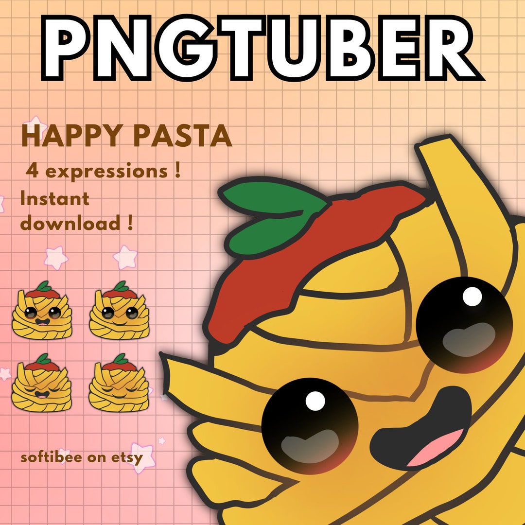 Png Tuber Pasta ! 4x Cute Pasta Vtuber Premade Giftuber Food for ...