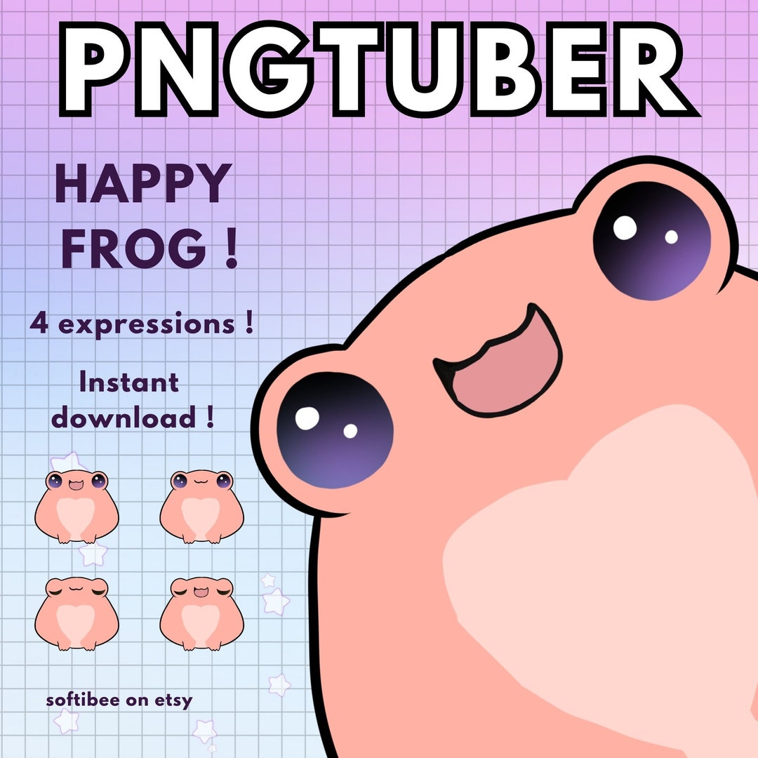 Vtuber Frog ! 4x Png Tuber Cute Frog Desings - Orange Frog Pngtuber Model - for Twitch Youtube ...